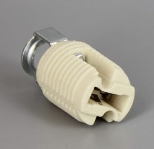 G9 ceramic lamp socket with push terminals and 1/8IPS hickey