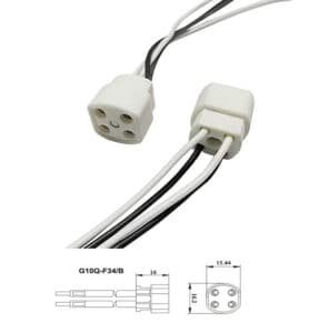 G10q Porcelain Lamp Holder Sockets for Circular T9 Tubes